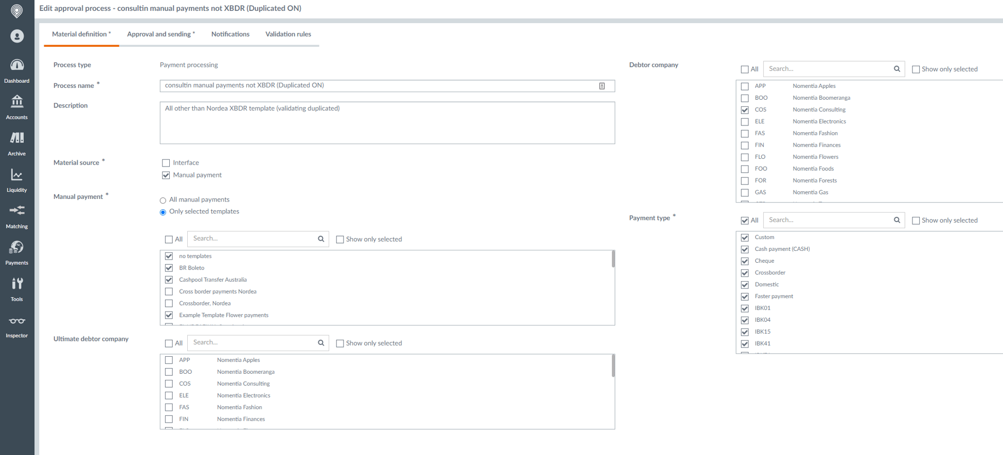 Payment Process Controls | Nomentia